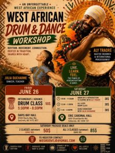 West African Drum & Dance Workshop - 2 locations | Coast Cultural ...